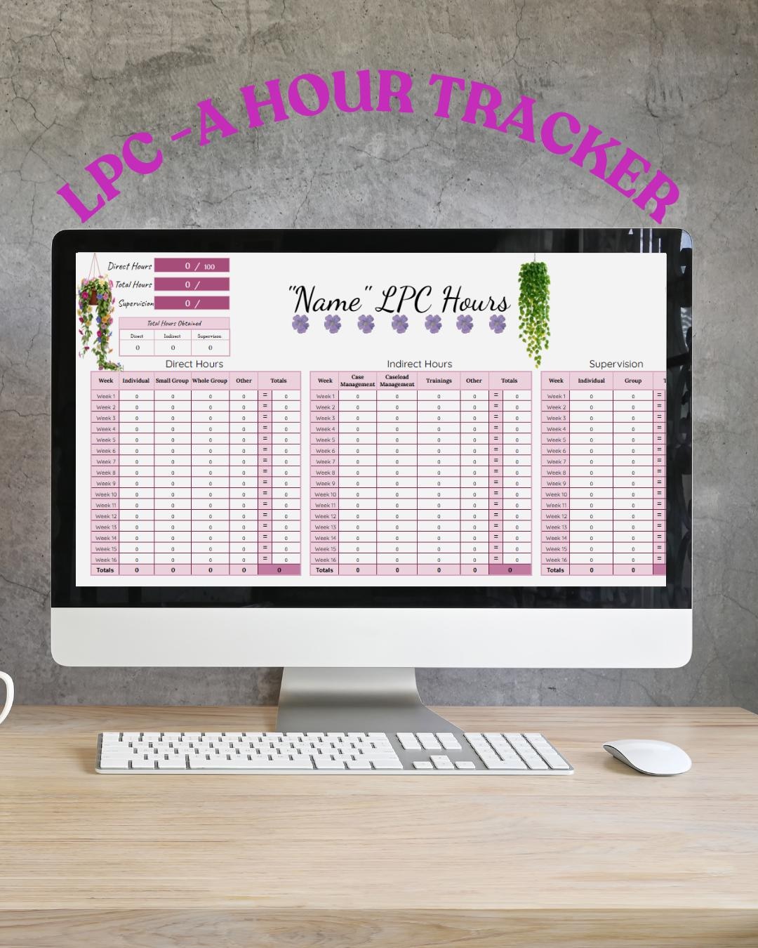 Internship LPC Hour Tracker | Google Sheets - Etsy