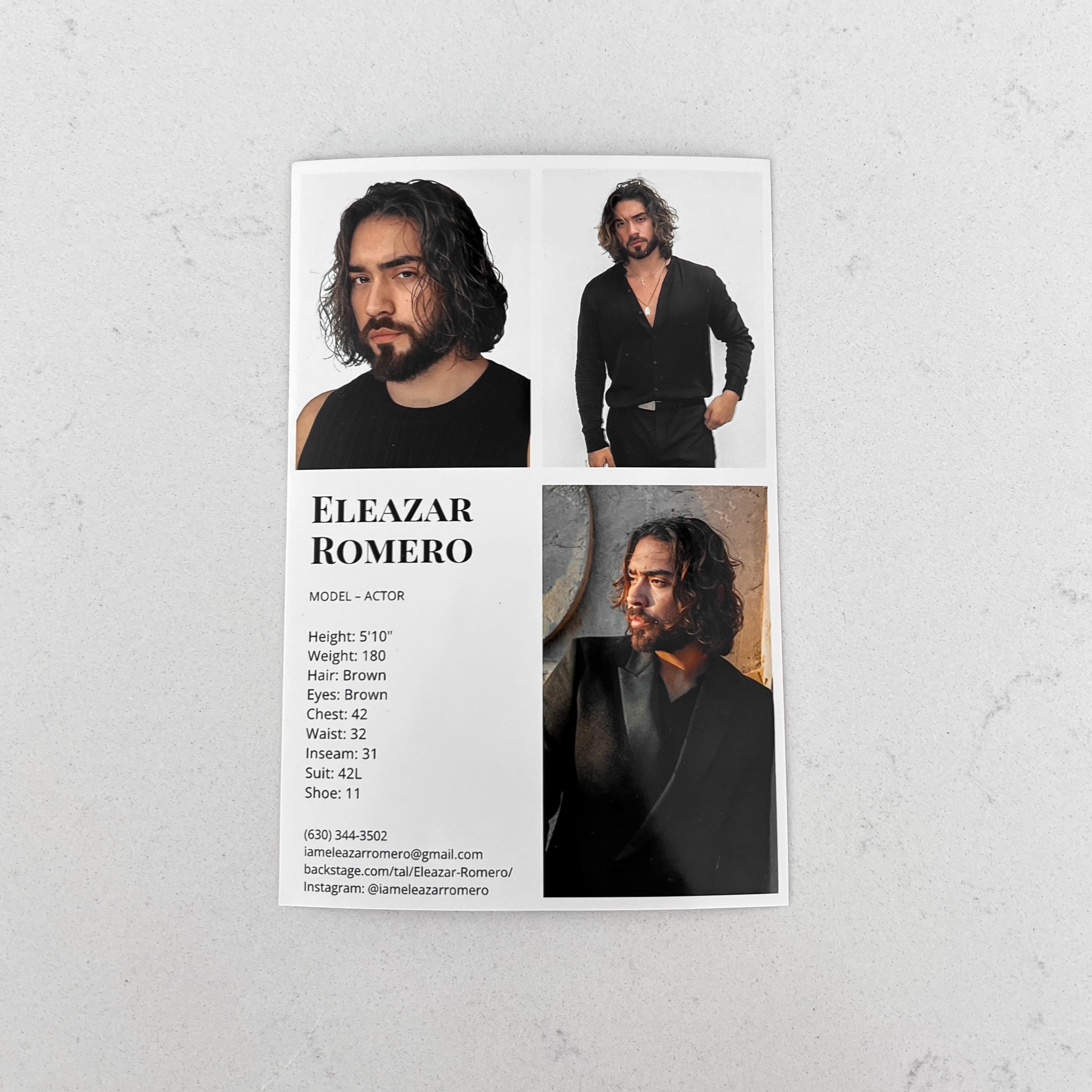 Editable Actor Comp Card Template | Canva Template for Actors & Models ...
