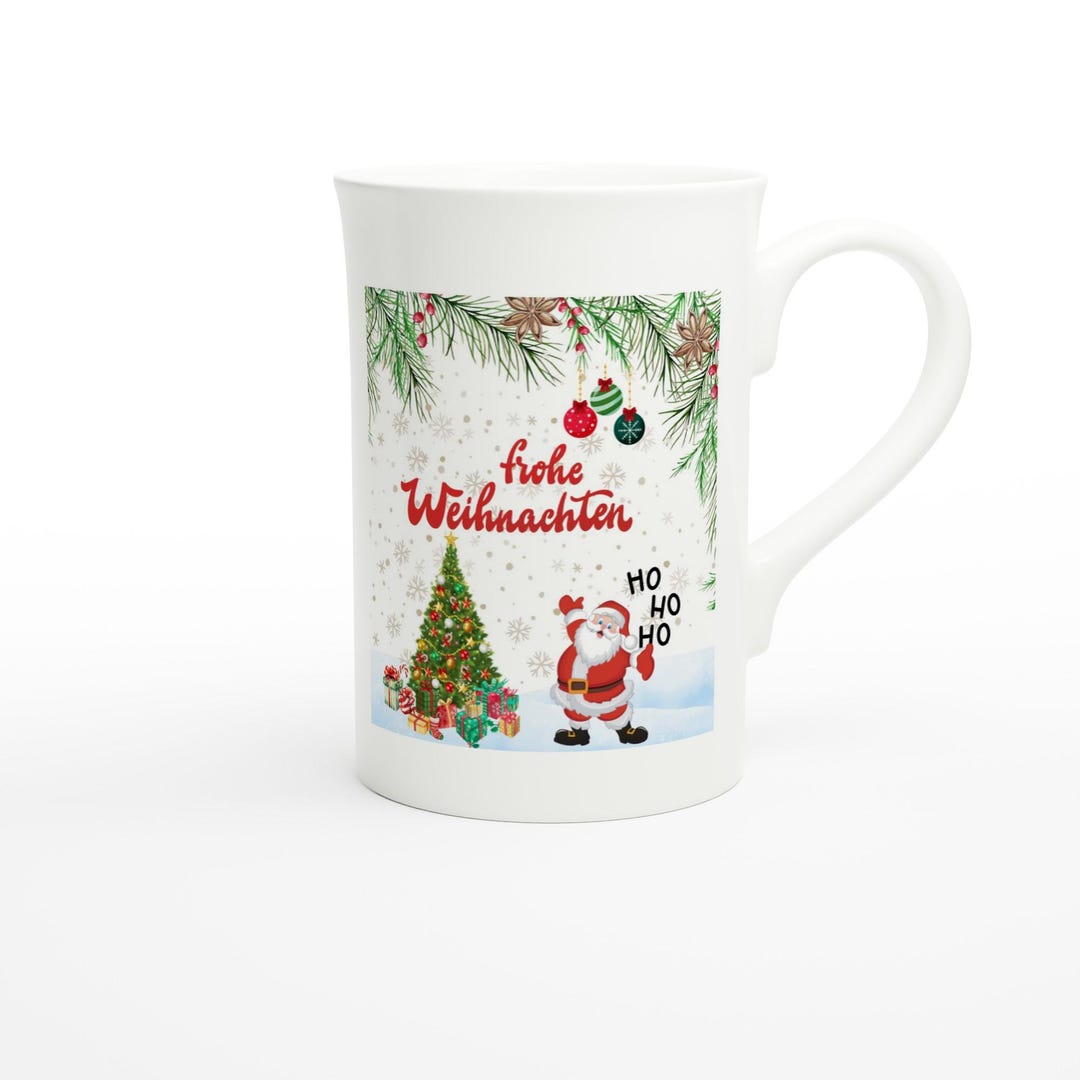 Christmas Mug 0.3l - White Narrow Porcelain Mug (10 Oz) - Etsy