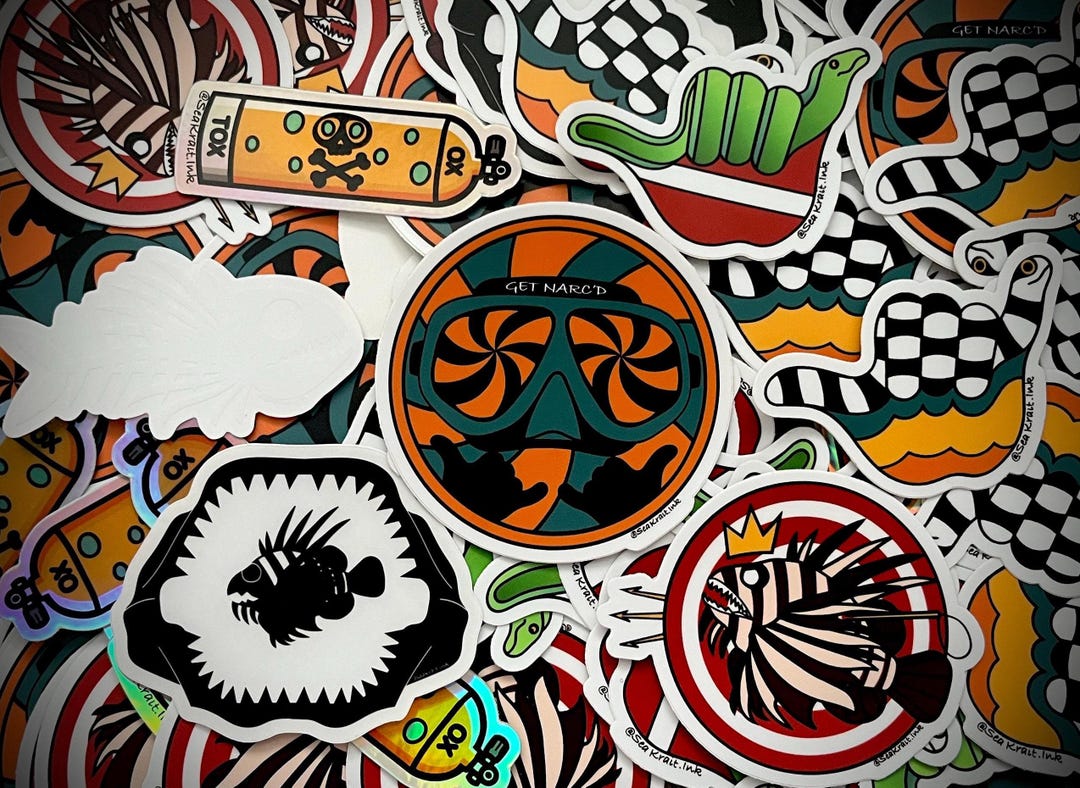 Seakrait.ink Die Cut Scuba Diving Sticker Variety Pack (7) - Etsy