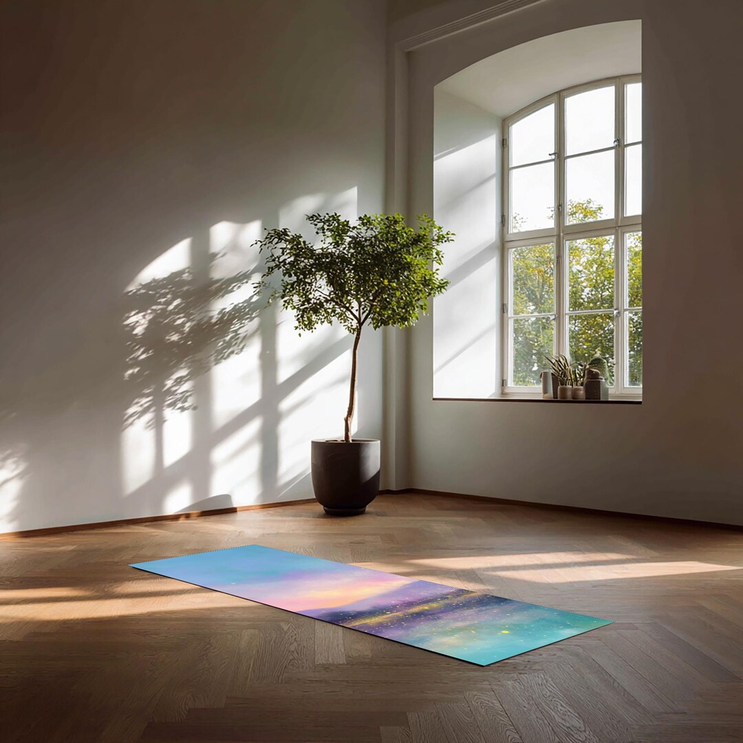 Ethereal Landscape Yoga Pilates Mat With Magical Glow Design | Dreamy ...