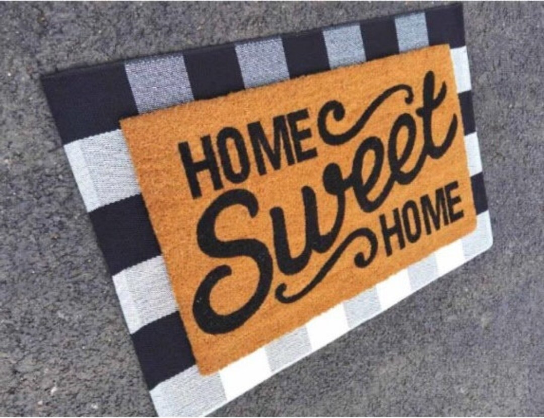 Buffalo Check Layering Mat | Black & White Front Door Welcome Mat ...