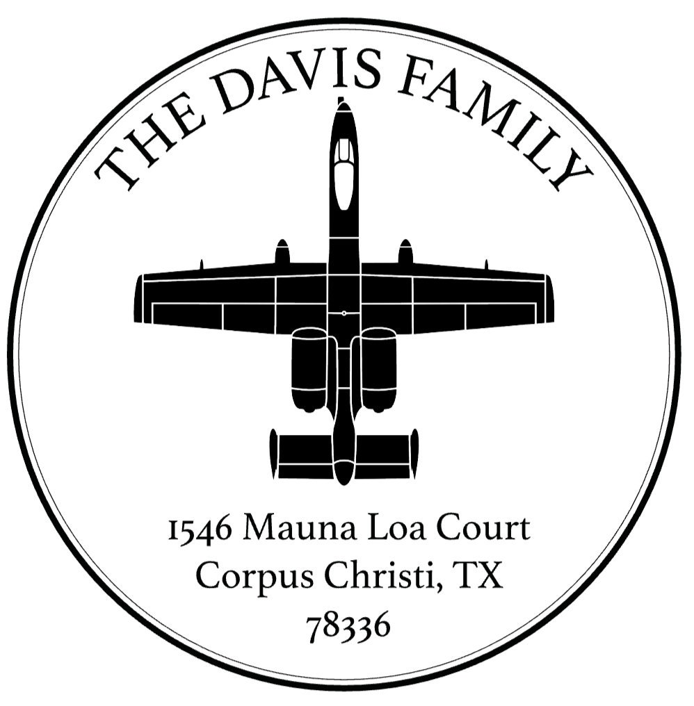 Custom Self-inking Address Stamp - Aircraft Design, Personalized Gift ...