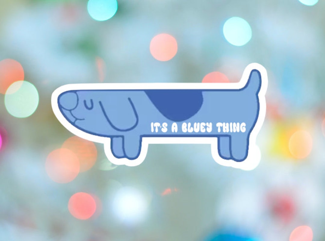 Long Dog Blue Dog Sticker Gift Kids Bluey Water Bottle Sticker - Etsy