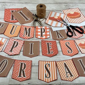 Pumpkin Pies for Sale Banner | Thanksgiving Farmhouse Garland | Rustic ...