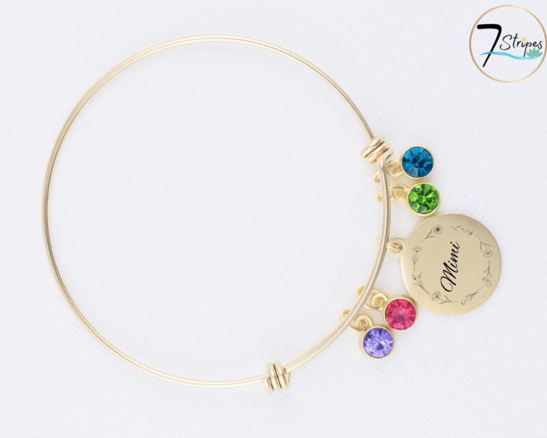 Personalized Mimi Bracelet – Custom Engraved Gold Bangle With ...