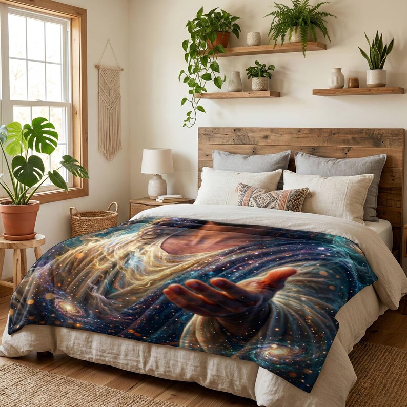 Personalized Jesus Prayer Cosmic Galaxy Blanket Premium Quality Cosmic ...