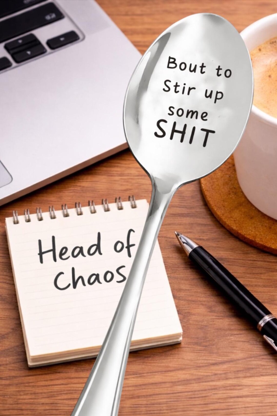 Funny Rude Spoon Gift – “bout to Stir up Some Sh*t” – Office Humour ...