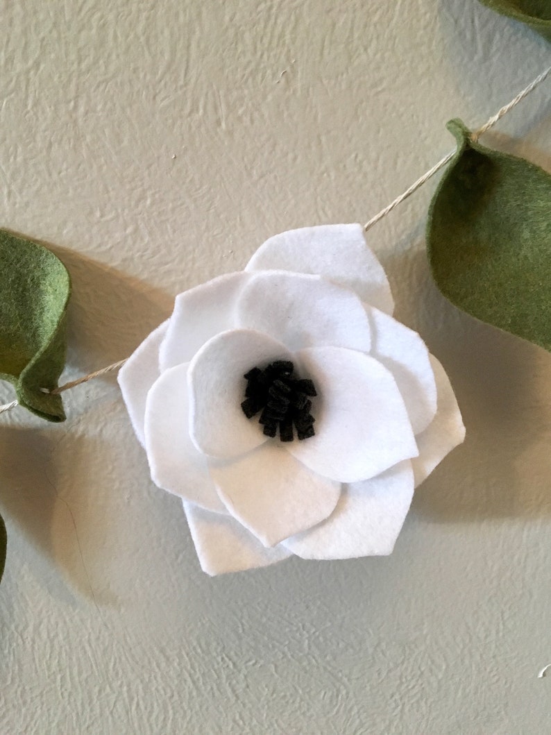 Felt Floral Flower Garland // Spring Decor // Nursery // | Etsy