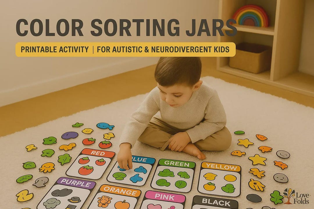 Color Sorting Jars Printable | Autism-friendly Preschool Activity ...