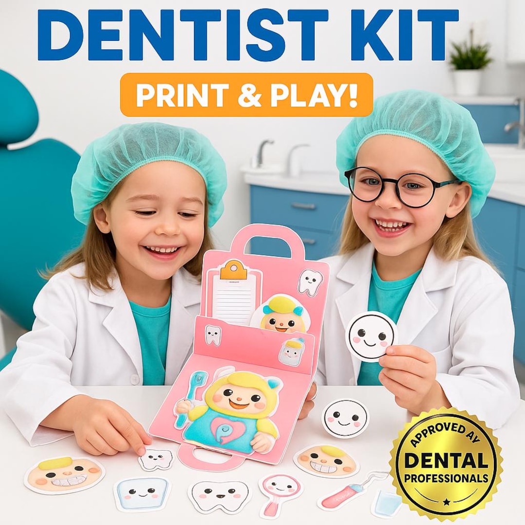 Kids Dentist Pretend Play Kit – Printable Dental Clinic Set for ...