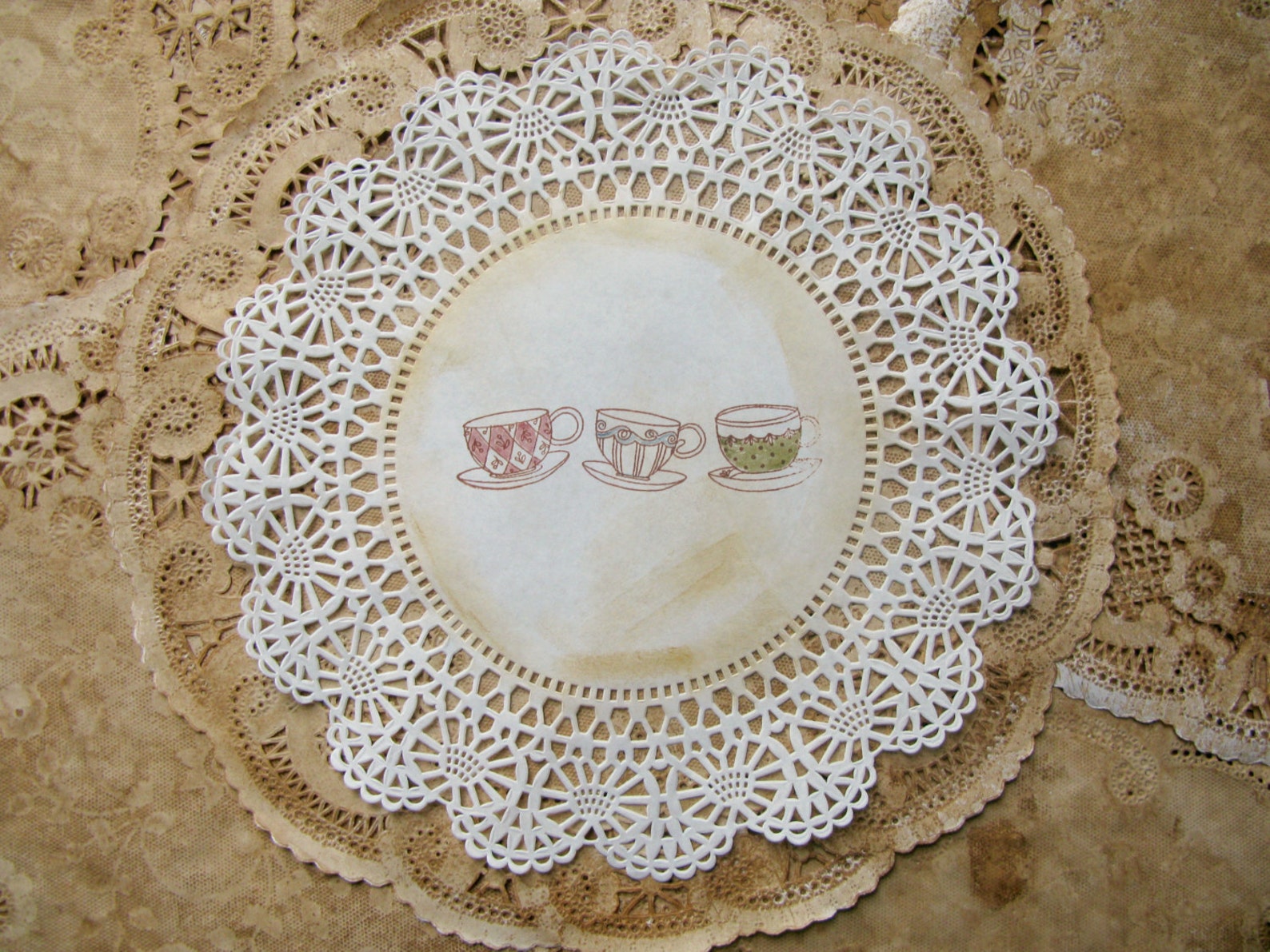 Alice Paper Doilies, 10" Mad Tea Party Decor, Party Place Setting, Hand ...