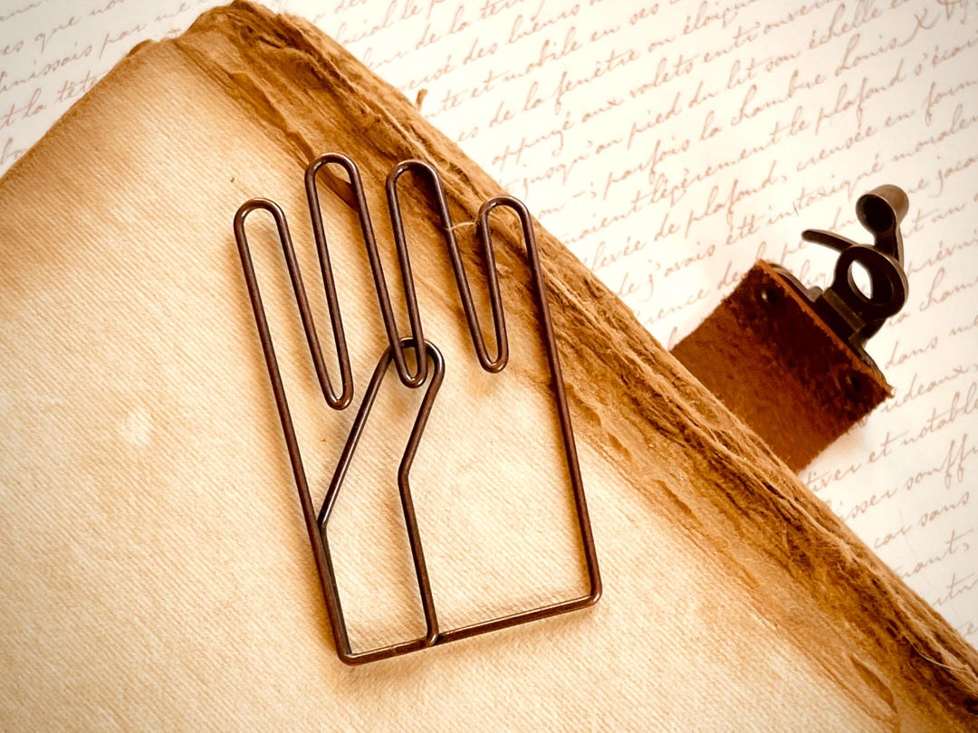 Bronze Hand Paper Clip: Vintage Style Journal Bookmark - Etsy