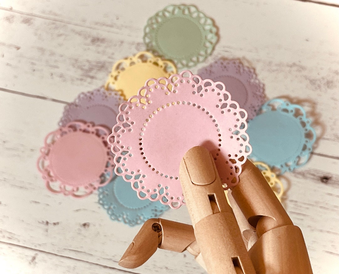 Pastel Mini Paper Doilies Die Cuts, Junk Journal Supplies, Card Making ...