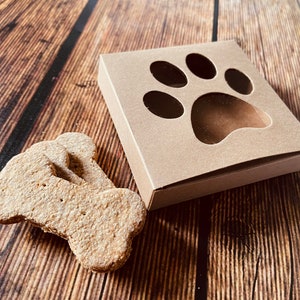 Kraft Paw Print Windowed Dog Treat Boxes (2 Boxes) - Etsy