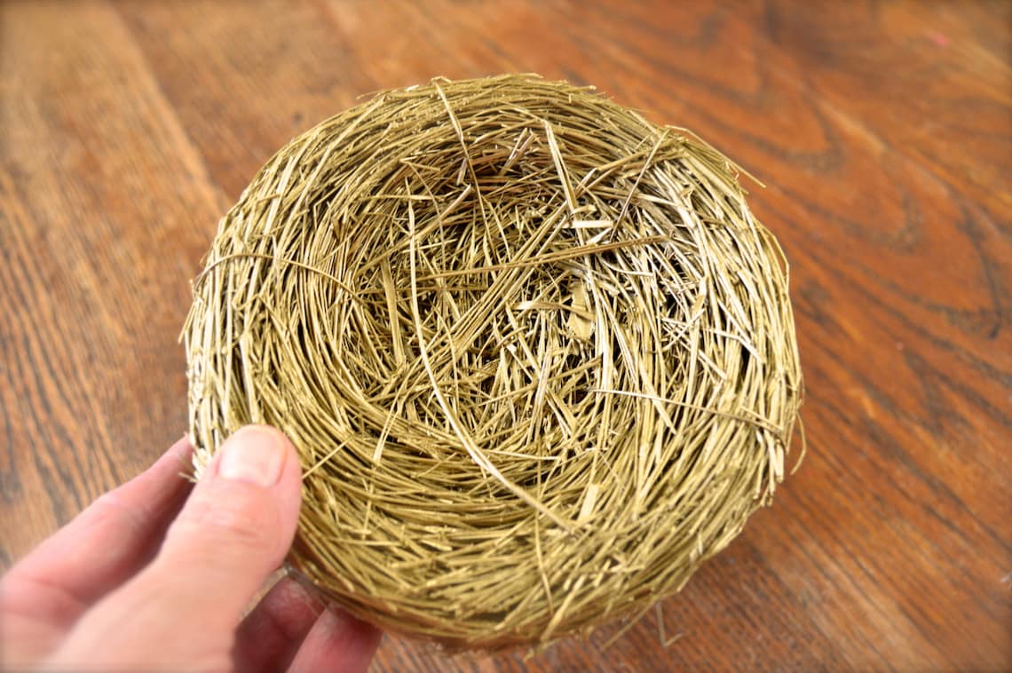 Golden Birds Nest Complete With 3 Hand Painted Robin's | Etsy