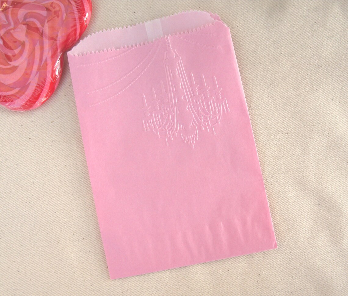Pink Chandelier Embossed Kraft Paper Bags Glassine Lined - Etsy