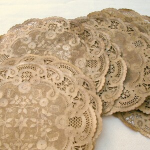 8"aged Paper Doilies, Walnut Stained, Vintage Style, Wedding, Party ...