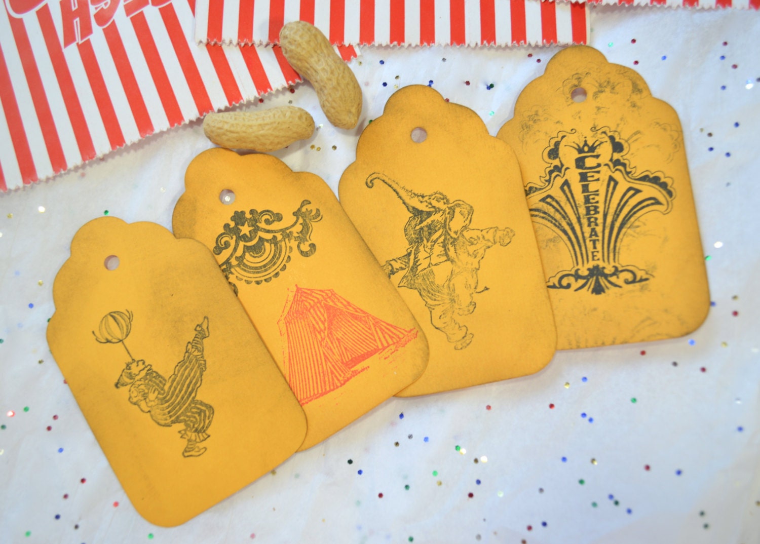 Circus Gift Tags Themed Kids Party, Wedding Favor Tags, 16 Tags - Etsy