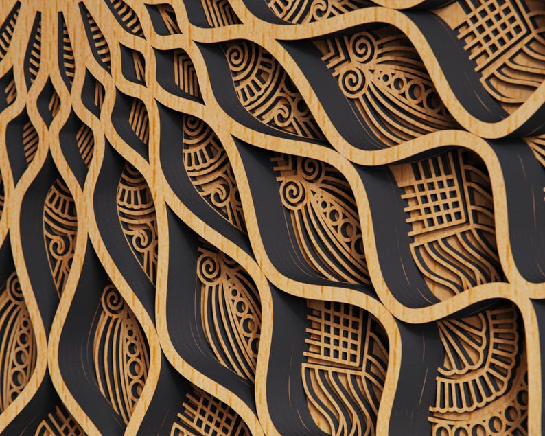 SVG Wall Art Multi Layer Digital Download Zentangle Art for Laser ...