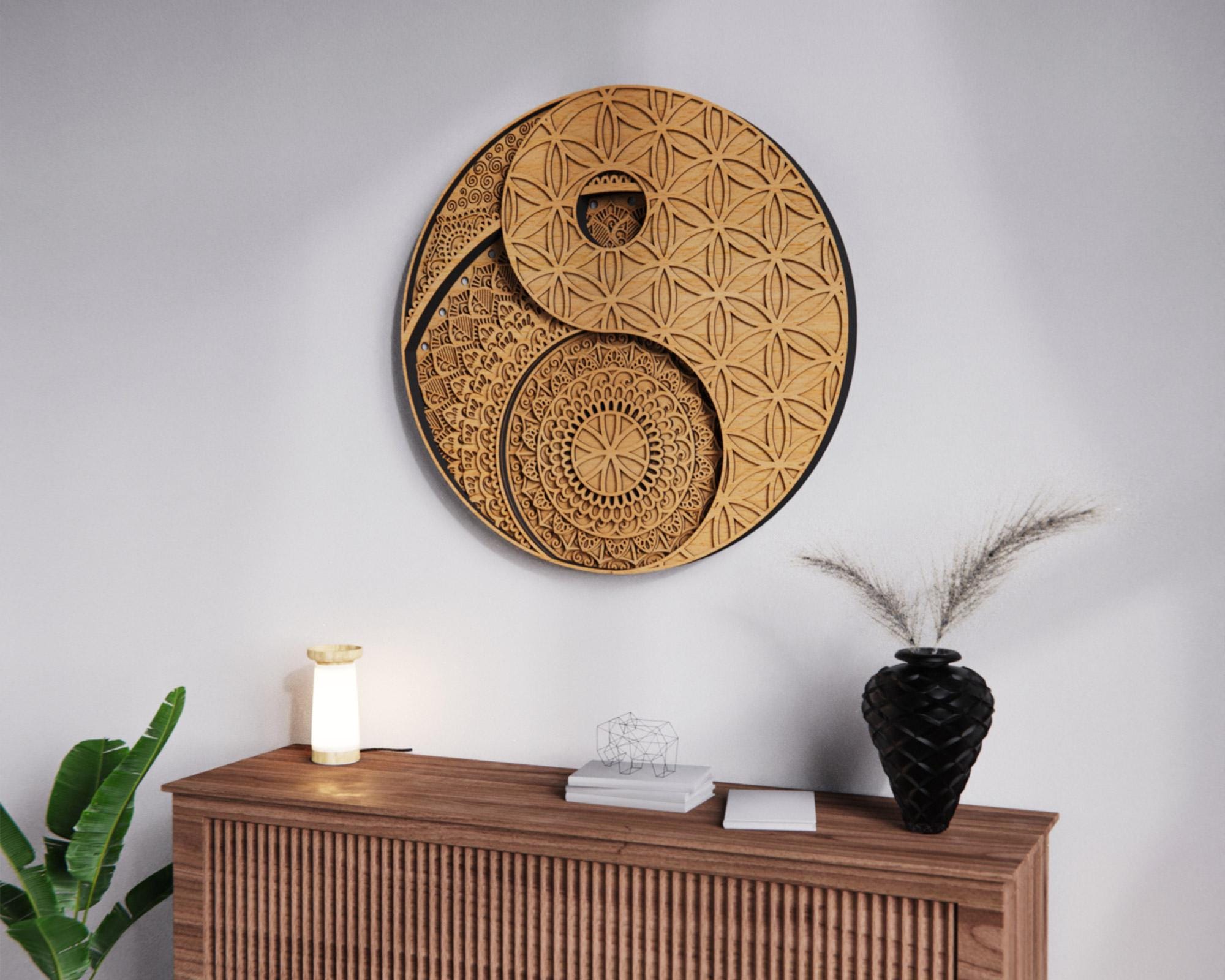 Wall Art Digital File Mandala Zentangle Multilayer SVG Files for Laser ...