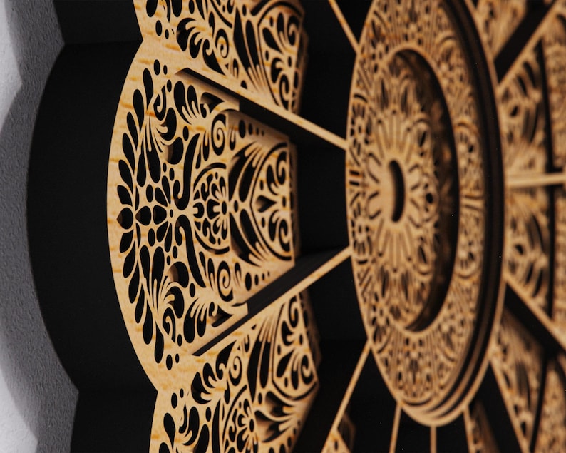 Multilayer Wall Art SVG Floral Laser Cutting File Zentangle Digital ...