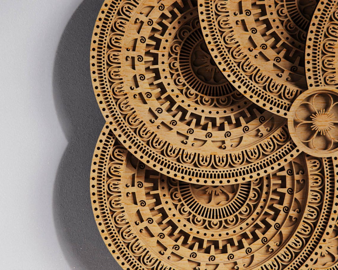 SVG Laser Cutting File Mandala Wall Art Digital Download Multilayer ...