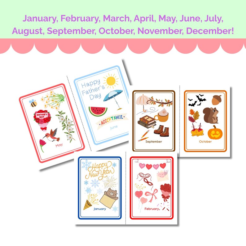 Tarjetas didácticas de los meses del año: Montessori (PDF y PNG) - Etsy ...
