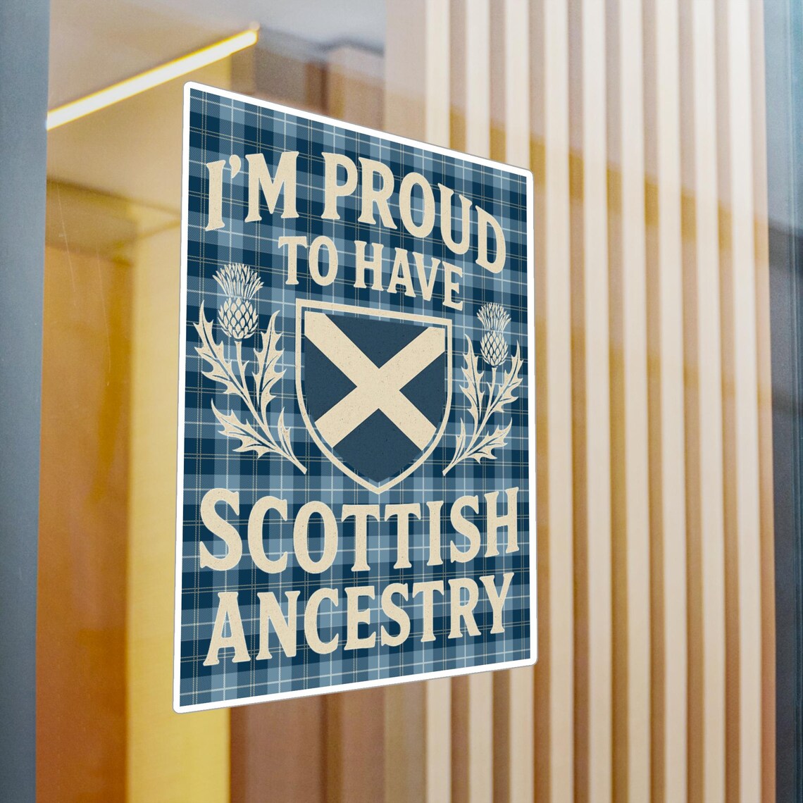 Proud Scottish Ancestry Vinyl Decal - Saltire & Thistle Heritage Design ...