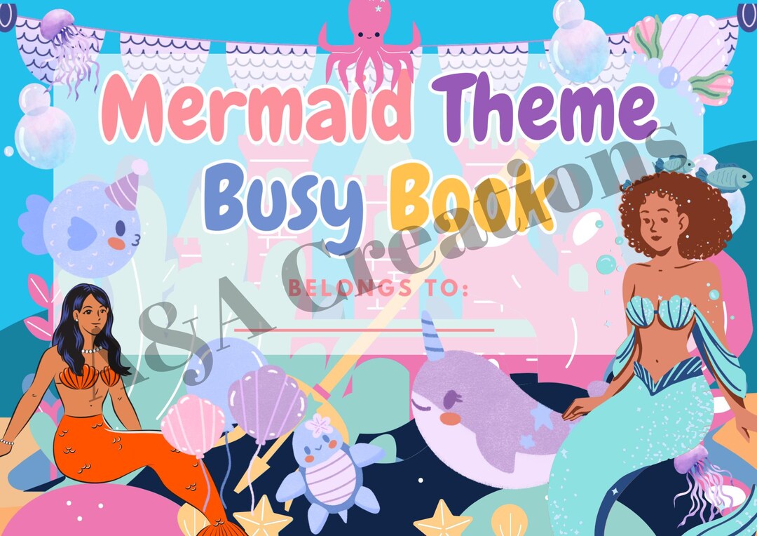 Printable Mermaid Busy Book | Children's Activity Book | Alphabet ...