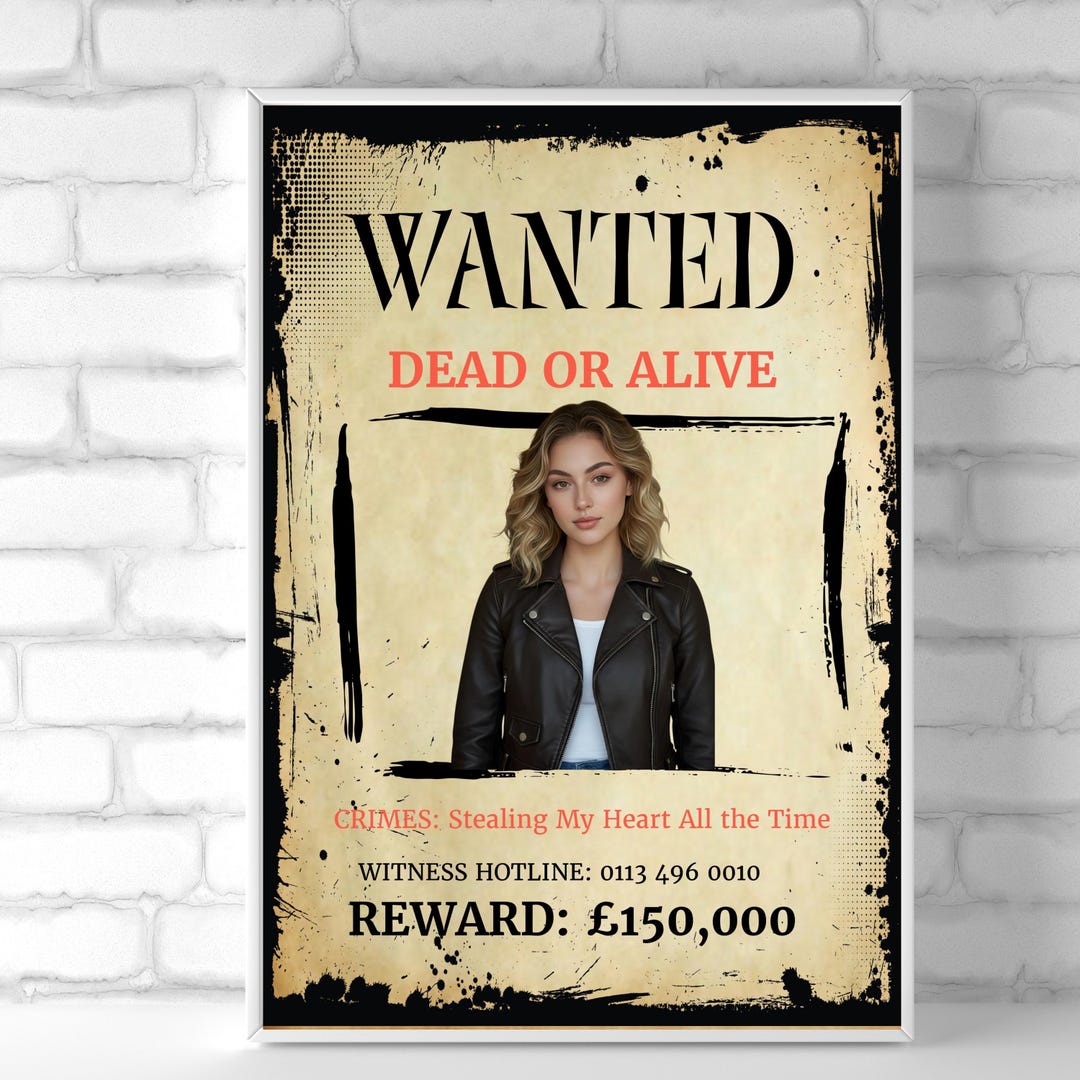 Custom Wanted Poster Portrait – Personalized Western Photo Print - Etsy