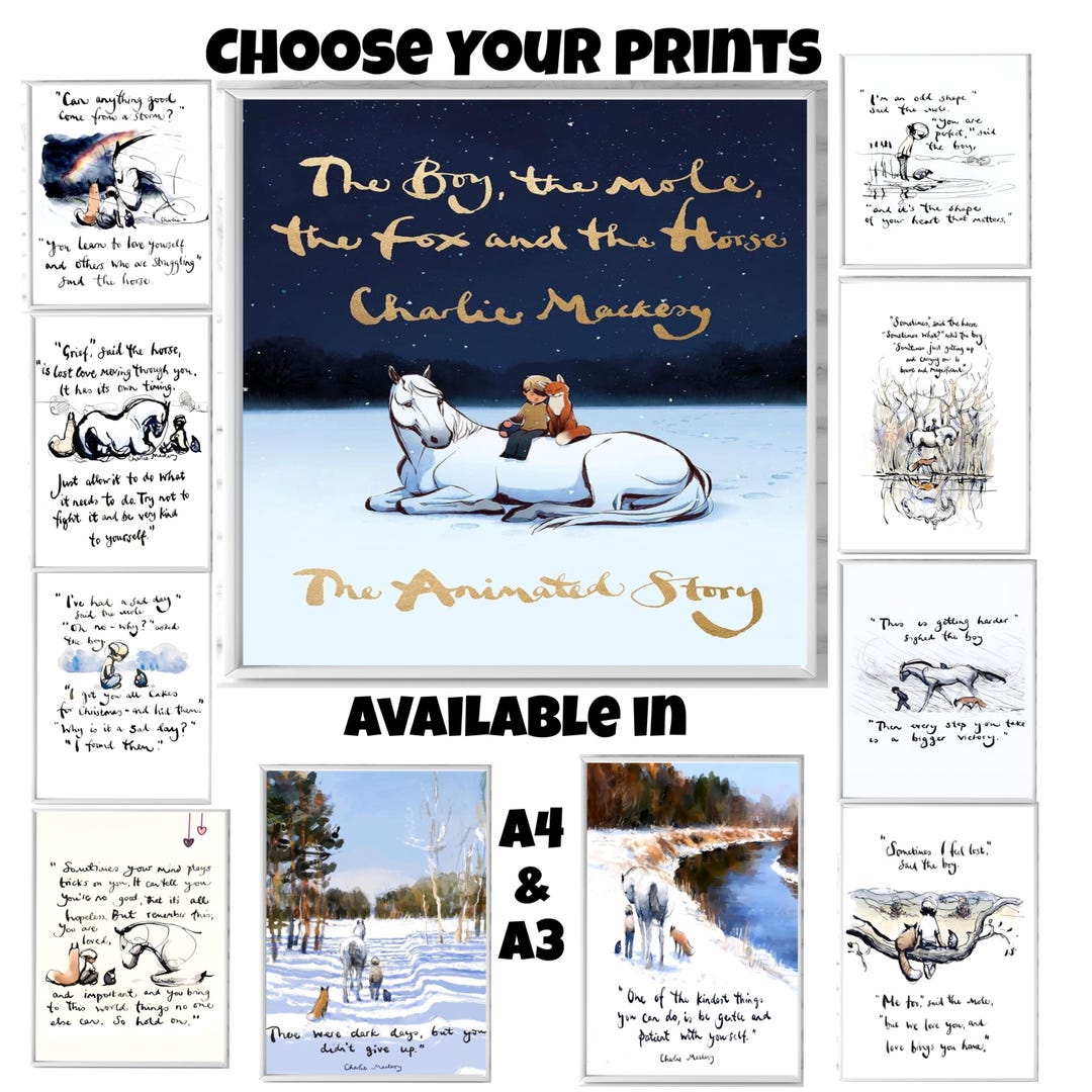 Charlie Mackesy Prints, the Boy, Fox, Horse, Mole, Inspirational Art ...