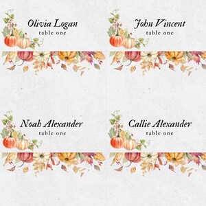 Thanksgiving Place Cards Template | Fall Dinner Party Name Tags (canva ...