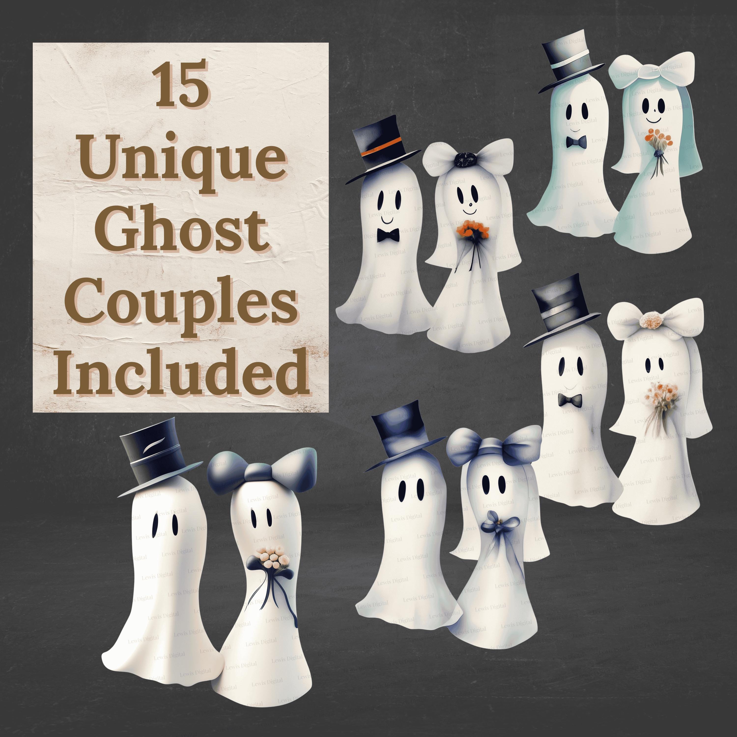 Gothic Wedding Ghost Clipart | Bride & Groom Transparent Pngs and Svgs ...