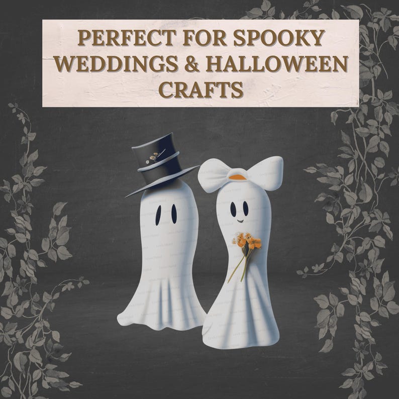 Gothic Wedding Ghost Clipart | Bride & Groom Transparent Pngs and Svgs ...