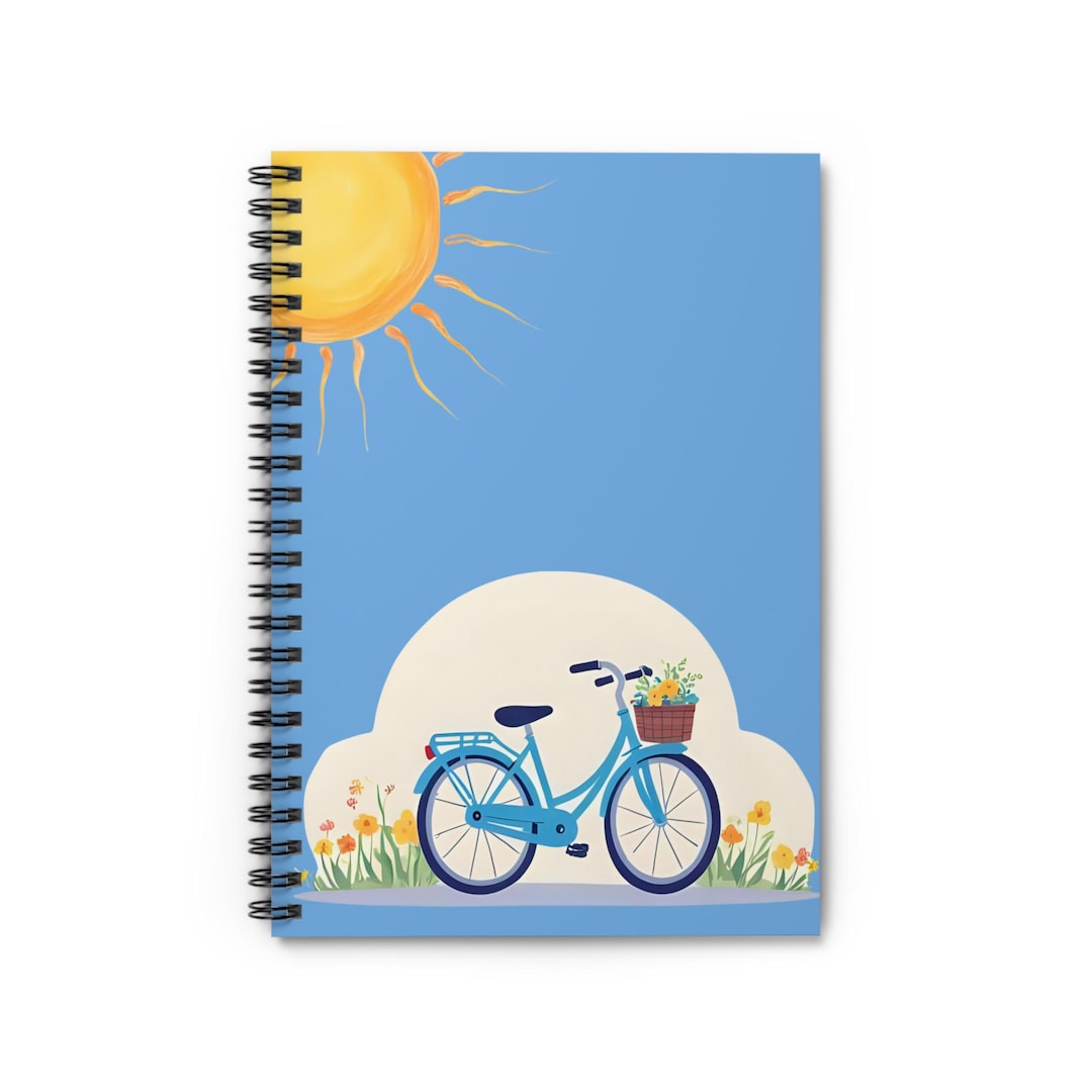 Blue Bicycle Spiral Notebook – Cycling Stationery, 6x8 Ruled Journal - Etsy