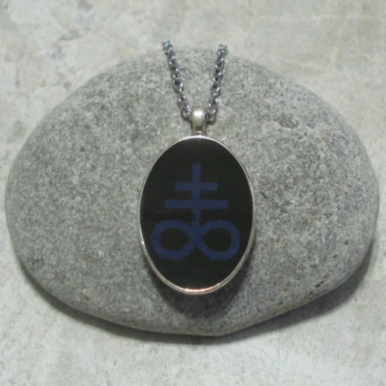 Sigil of Sulfur Leviathan Cross Necklace Oval Pendant Black - Etsy