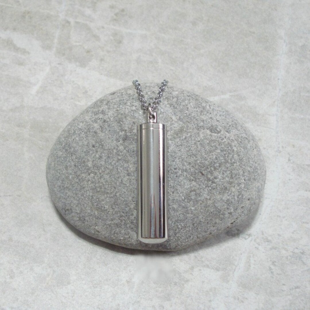 Capsule Container Necklace Storage Cylinder Pendant Stainless Steel - Etsy