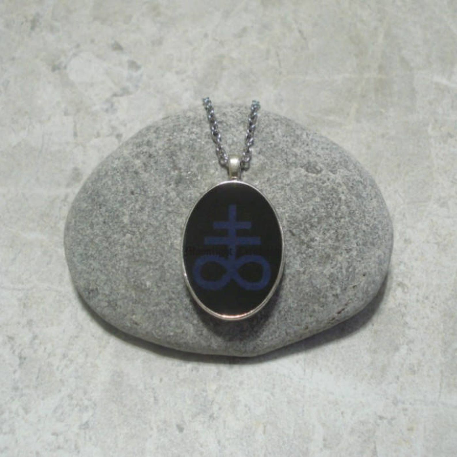 Sigil of Sulfur Leviathan Cross Necklace Oval Pendant Black - Etsy