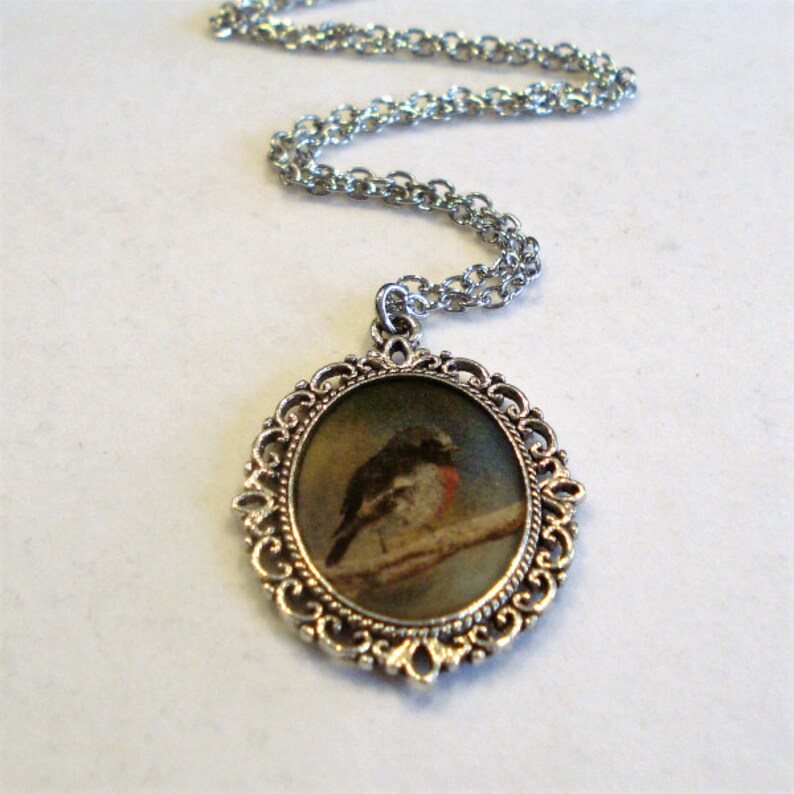 Robin Necklace Antique Silver - Etsy