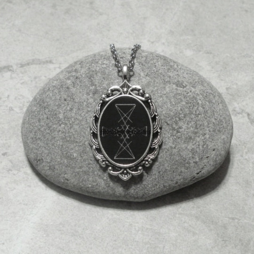 Sigil Cross of Lucifer Necklace Antique Silver - Etsy