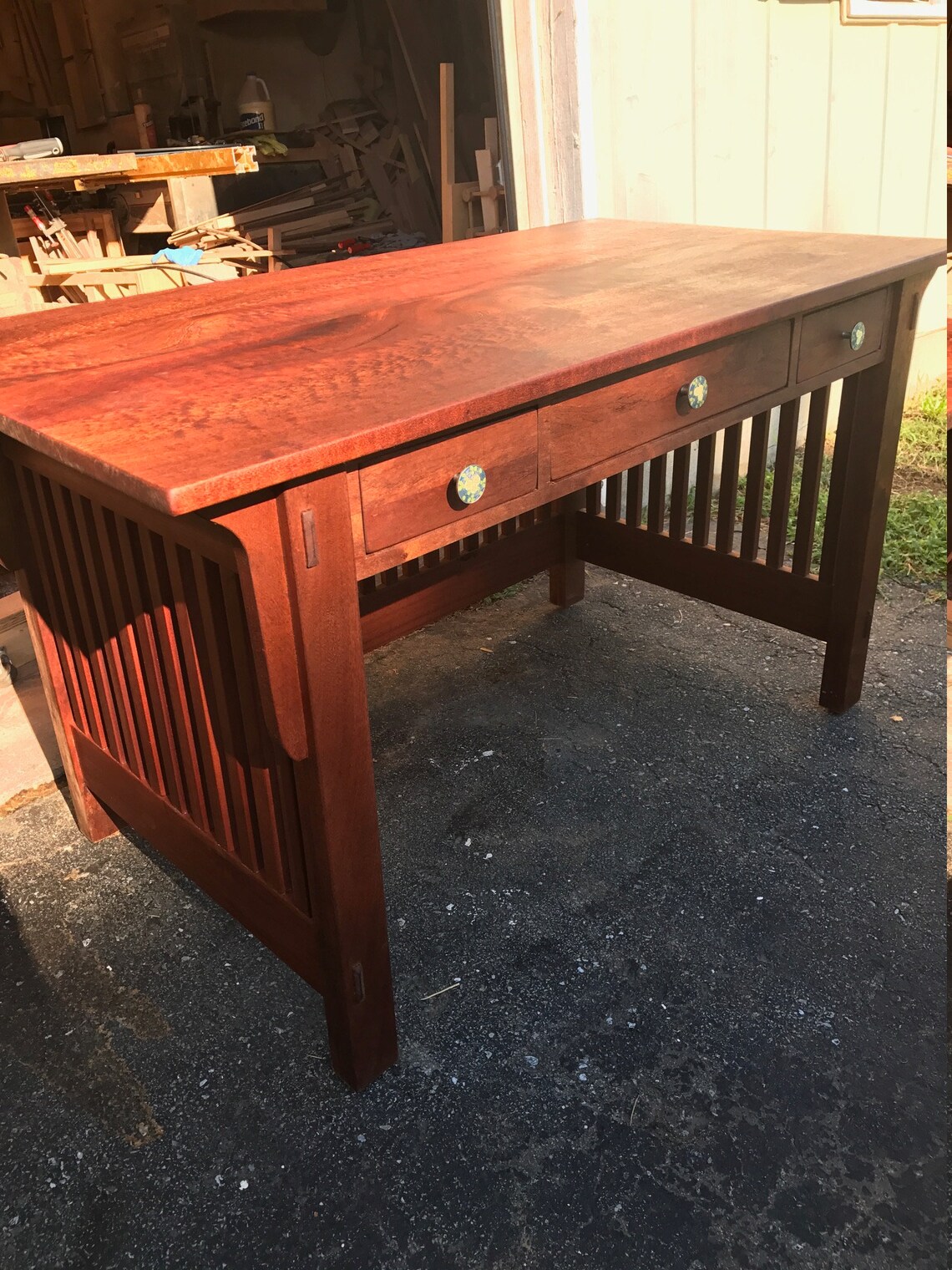 Figured Sapele Shaker Style Writing Desk | Etsy