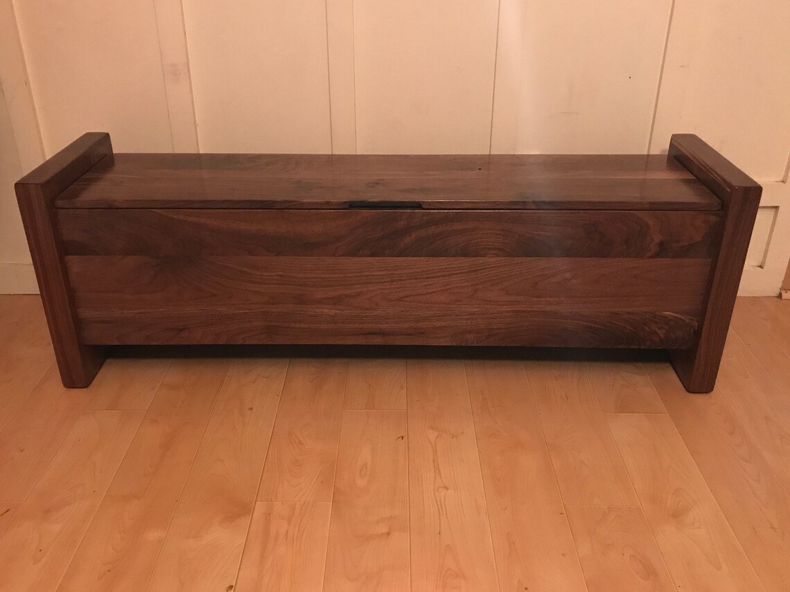 Figured Solid Walnut Sitting and Storage Bench - Etsy