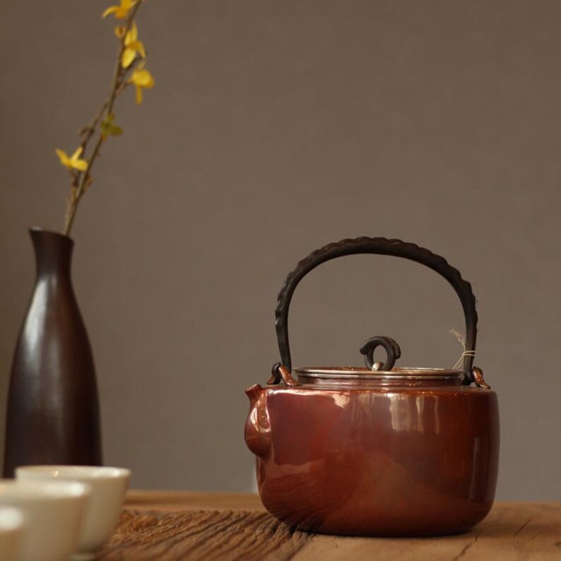 Handmade Teapot Copper + Pure 999 Silver 750ml 624gr | Japanese Style ...