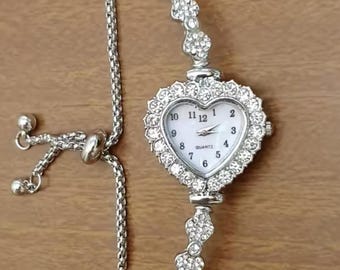 Dainty Early 2000s Vintage Heart and Diamond Christian Benet Ladies ...