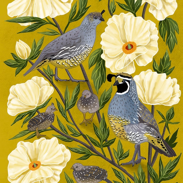 Quail Art - Etsy