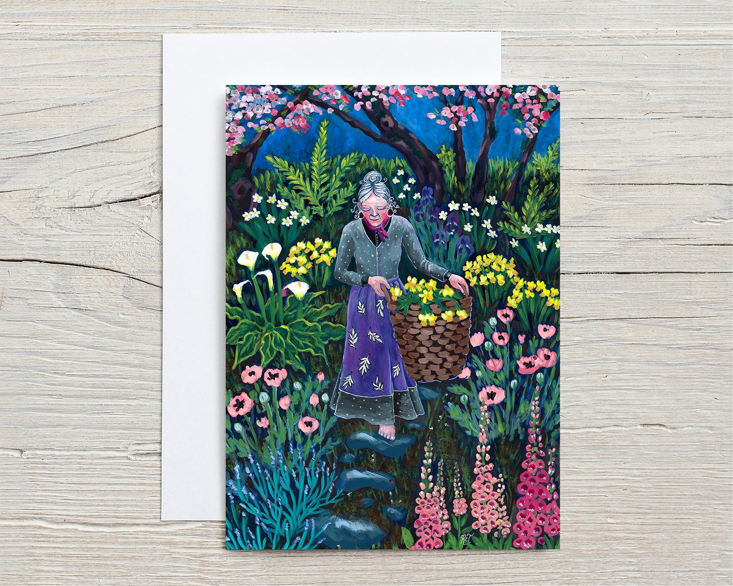 Ode to Tash, GREETING CARD Wise Crone, Garden Flowers, Garden Art ...