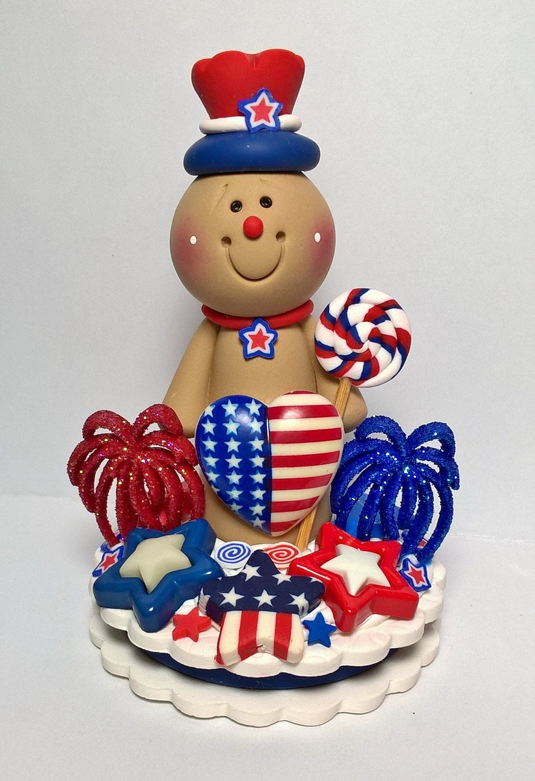 God Bless America Patriotic Gingerbread on Cookie American Flag 4th of ...