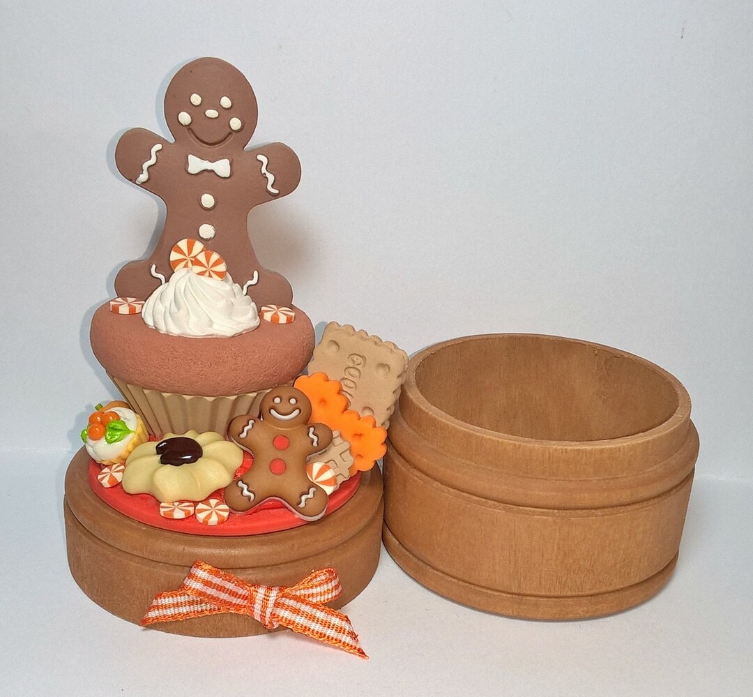 Gingerbread Trinket Wood Box - Keepsakes - Ring Box - Treasures - Sweet ...