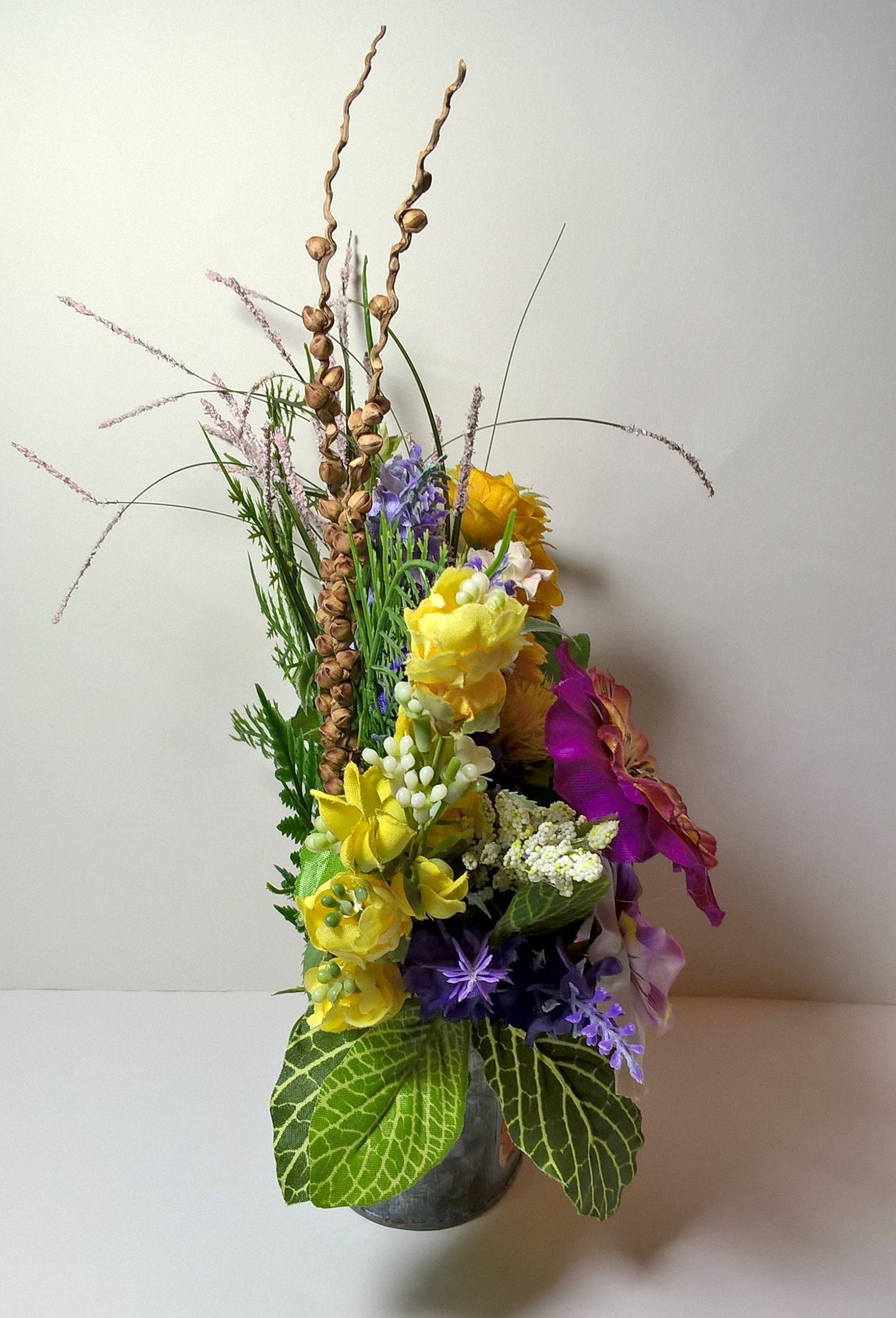 Small Pansy Floral Centerpiece - Floral Arrangement - Centerpiece ...